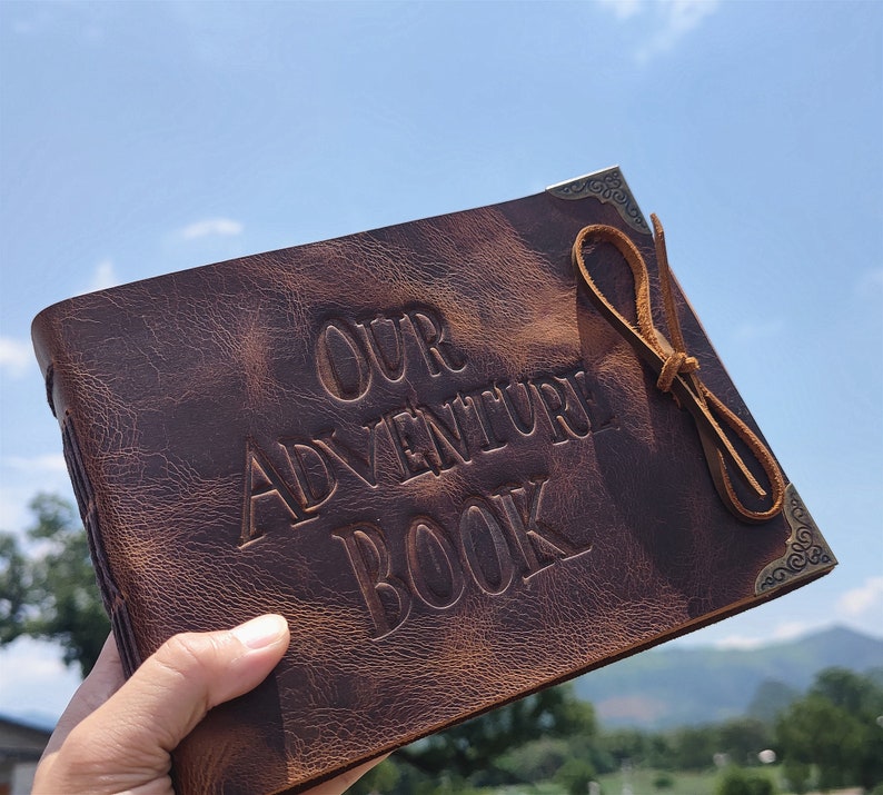 Our Adventure Book Genuine Leather Photo Album Scrapbook - Etsy