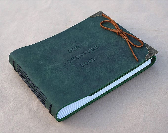 Leather Photo Album, Hand Made Photo Album, Vintage Style Scrapbook ...