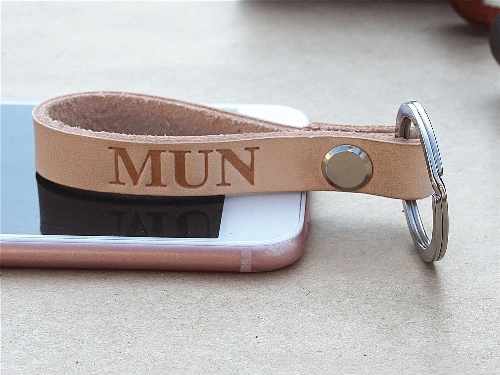 Custom Leather Keychain Personalized Leather Key Ring - Etsy