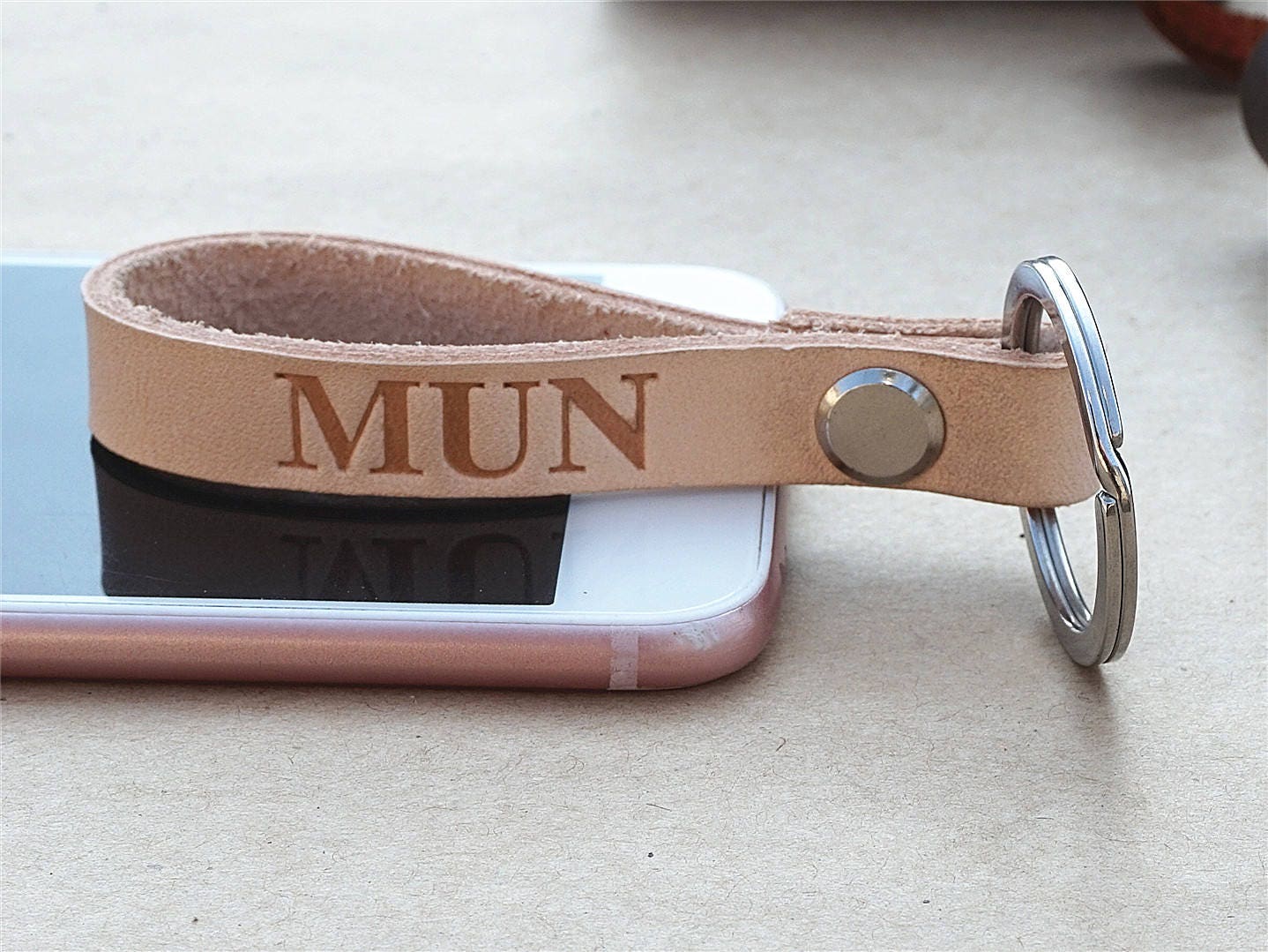 Custom Leather Keychain Personalized Leather Key Ring - Etsy