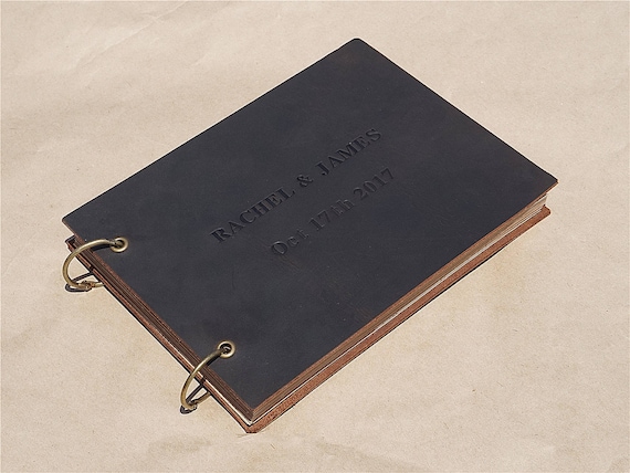 Personalized Leather Guest Book Custom Guest Book Rustic | Etsy