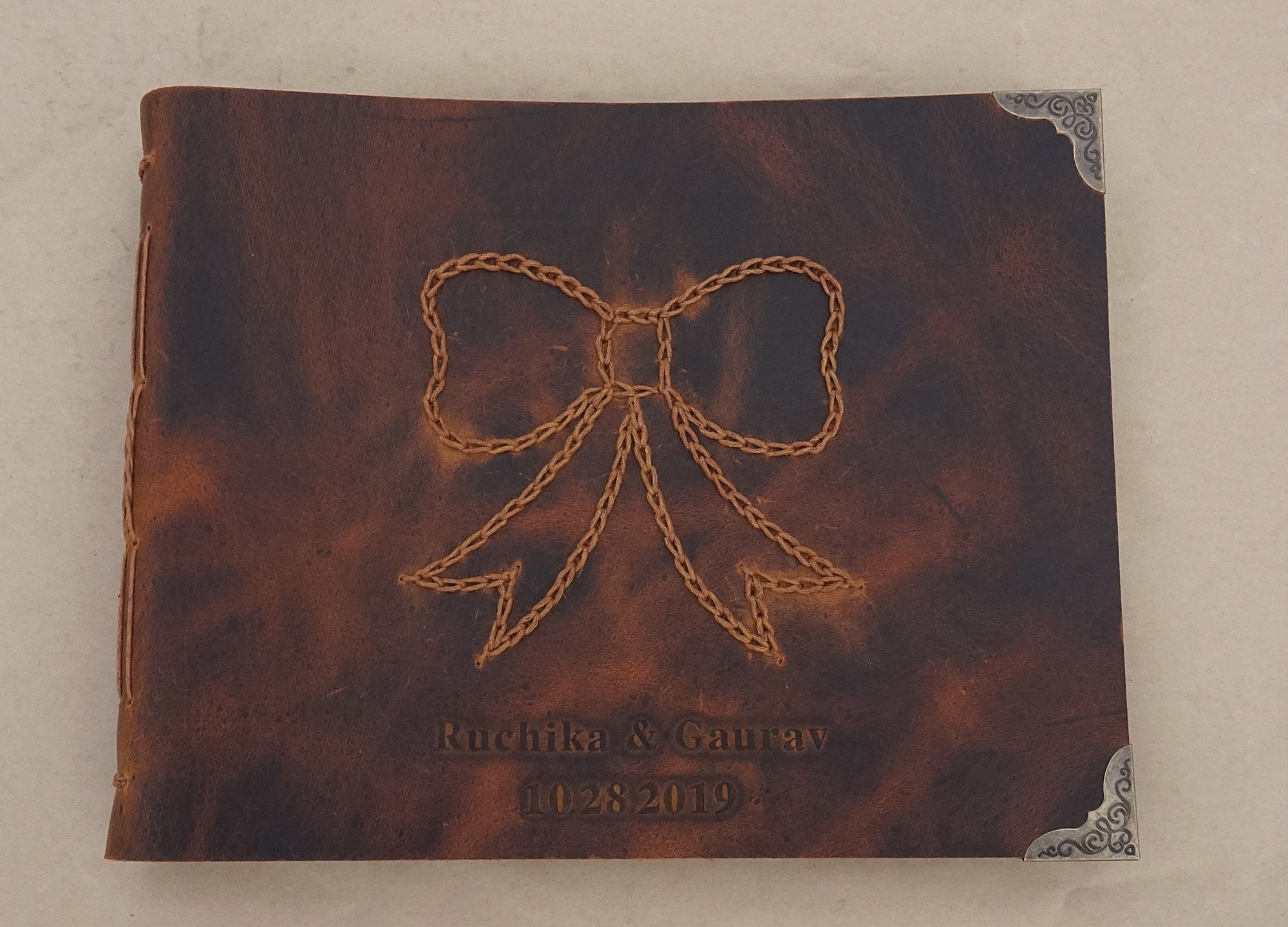 Leather Photo Album Personalized Leather Scrapbook Album | Etsy