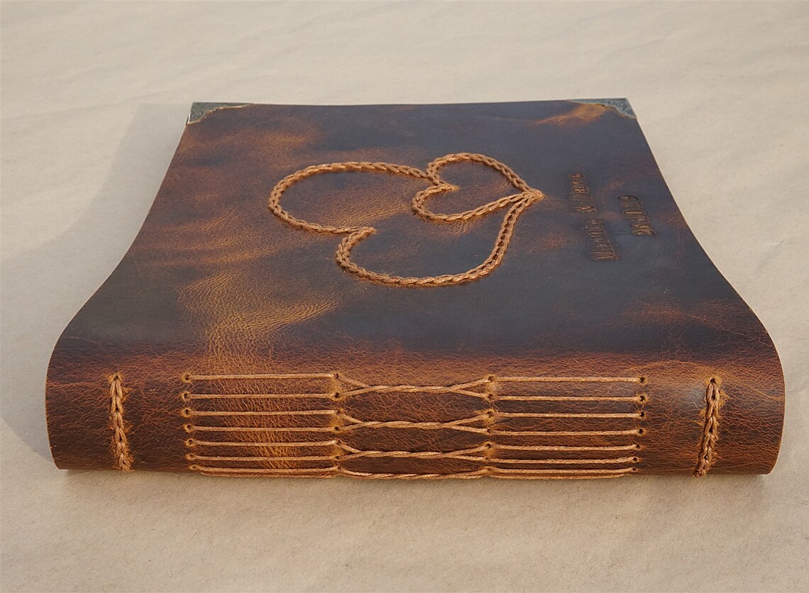 Custom Leather photo album Personalized Leather Scrapbook | Etsy