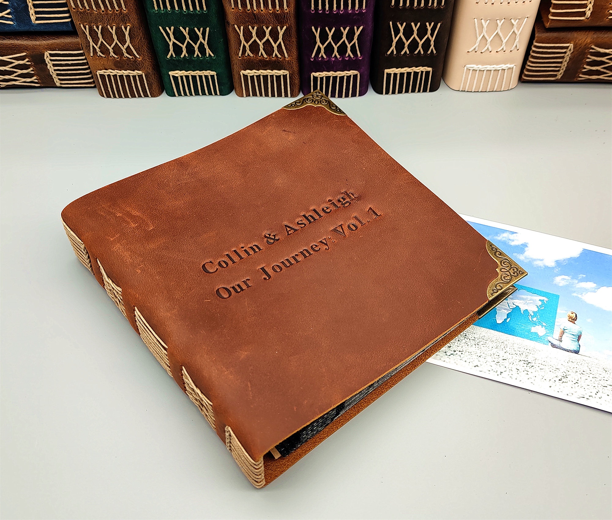 Personalized Leather Photo Album, 4x6 Vintage Photo Book - Etsy