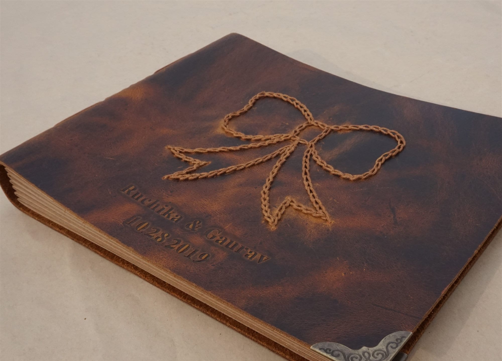 Leather Photo Album Personalized Leather Scrapbook Album | Etsy