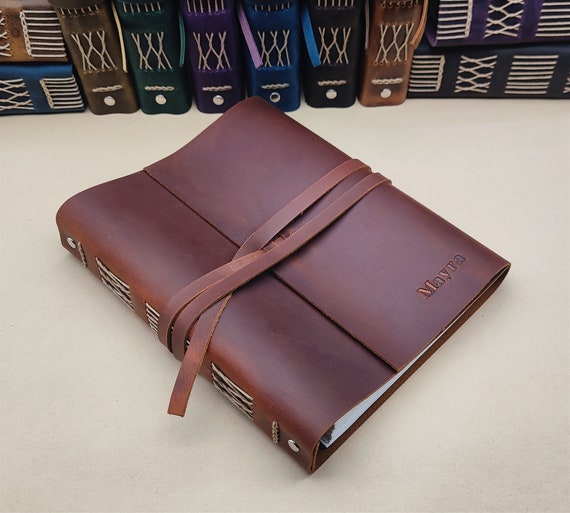 Custom Leather Journal Personalized Ring Binder Journal | Etsy