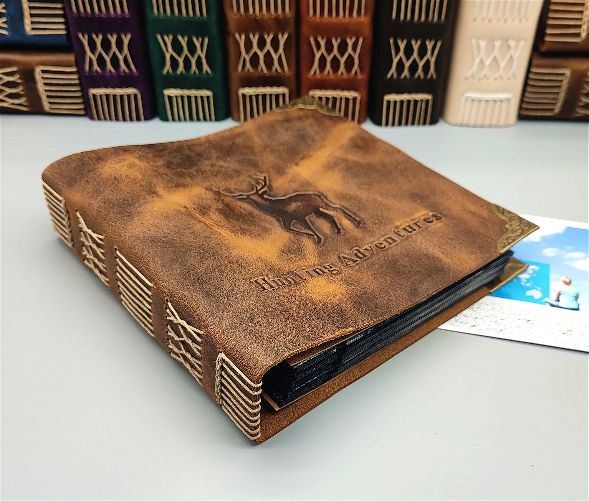 Personalized Leather Photo Album With Sleeves, Hunting Photo Book ...