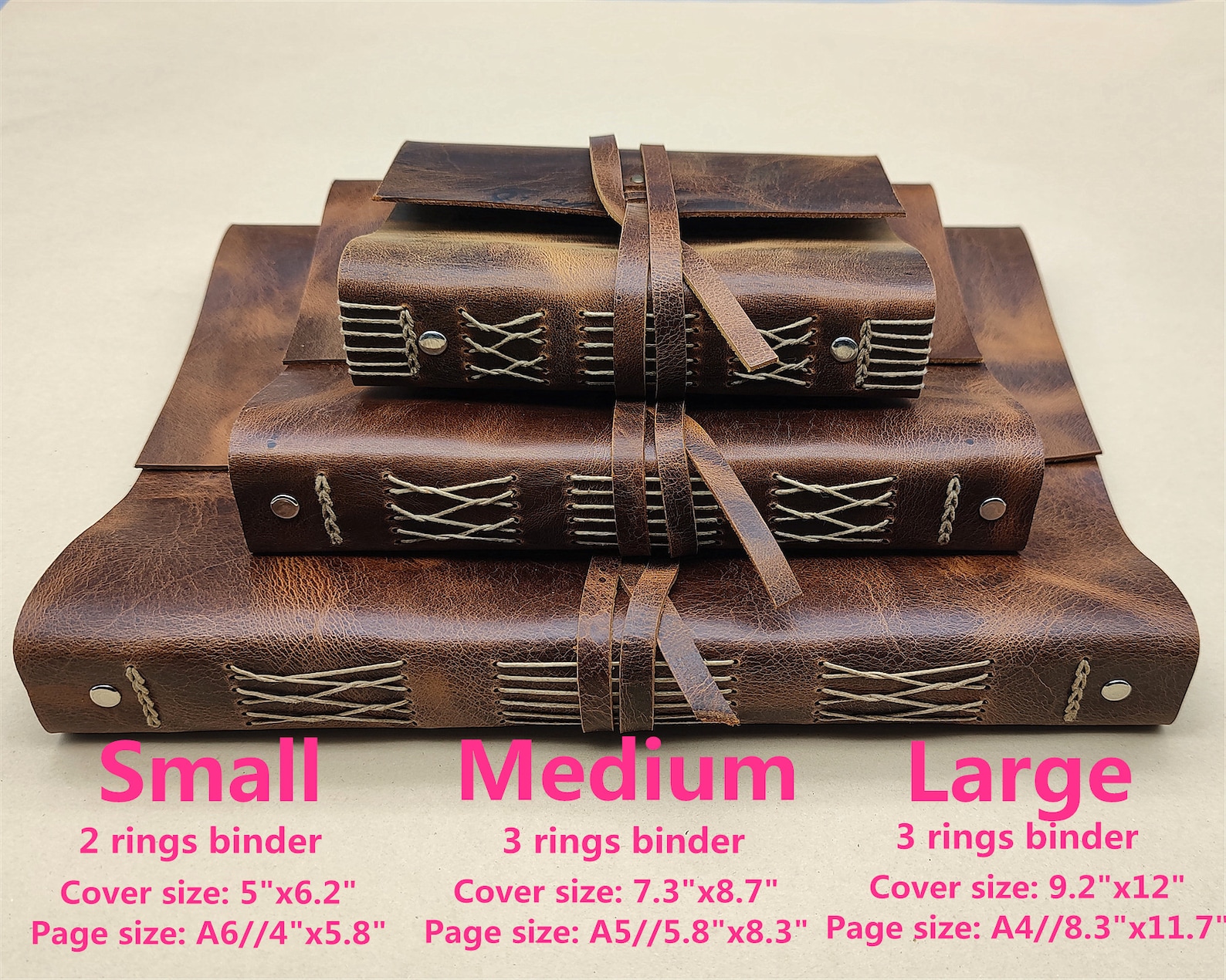 3 Rings Binder Journal Personalized Leather Journal Notebook - Etsy