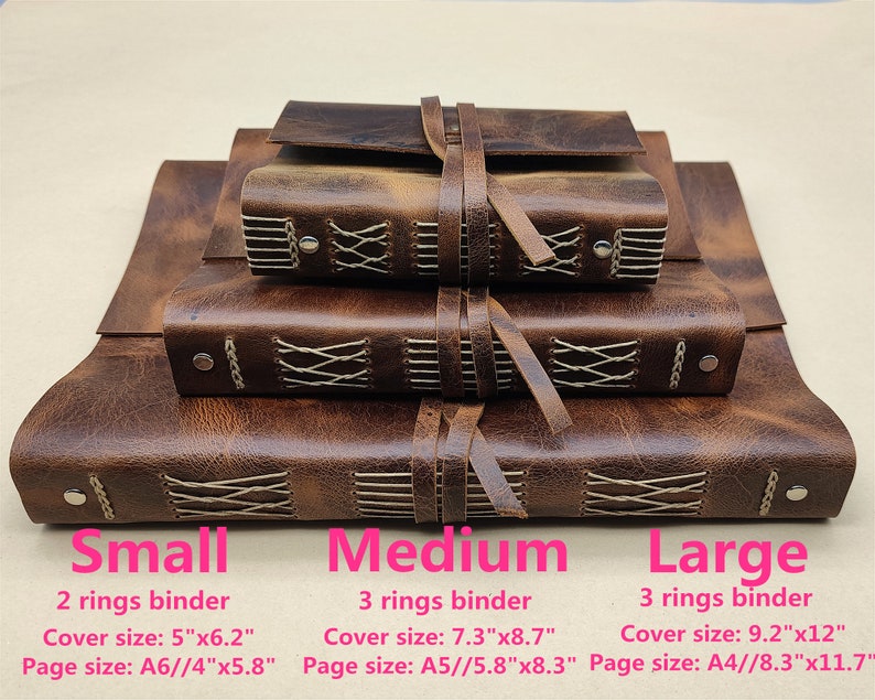 3 Rings Binder Journal, Personalized Leather Journal Notebook ...