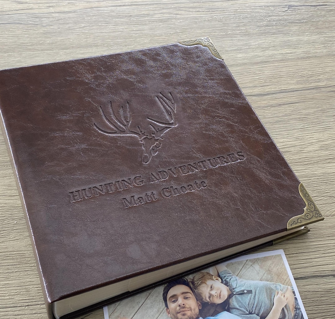 Hunting Photo Album With Personalized Name, Fishing Photo Scrapbook ...