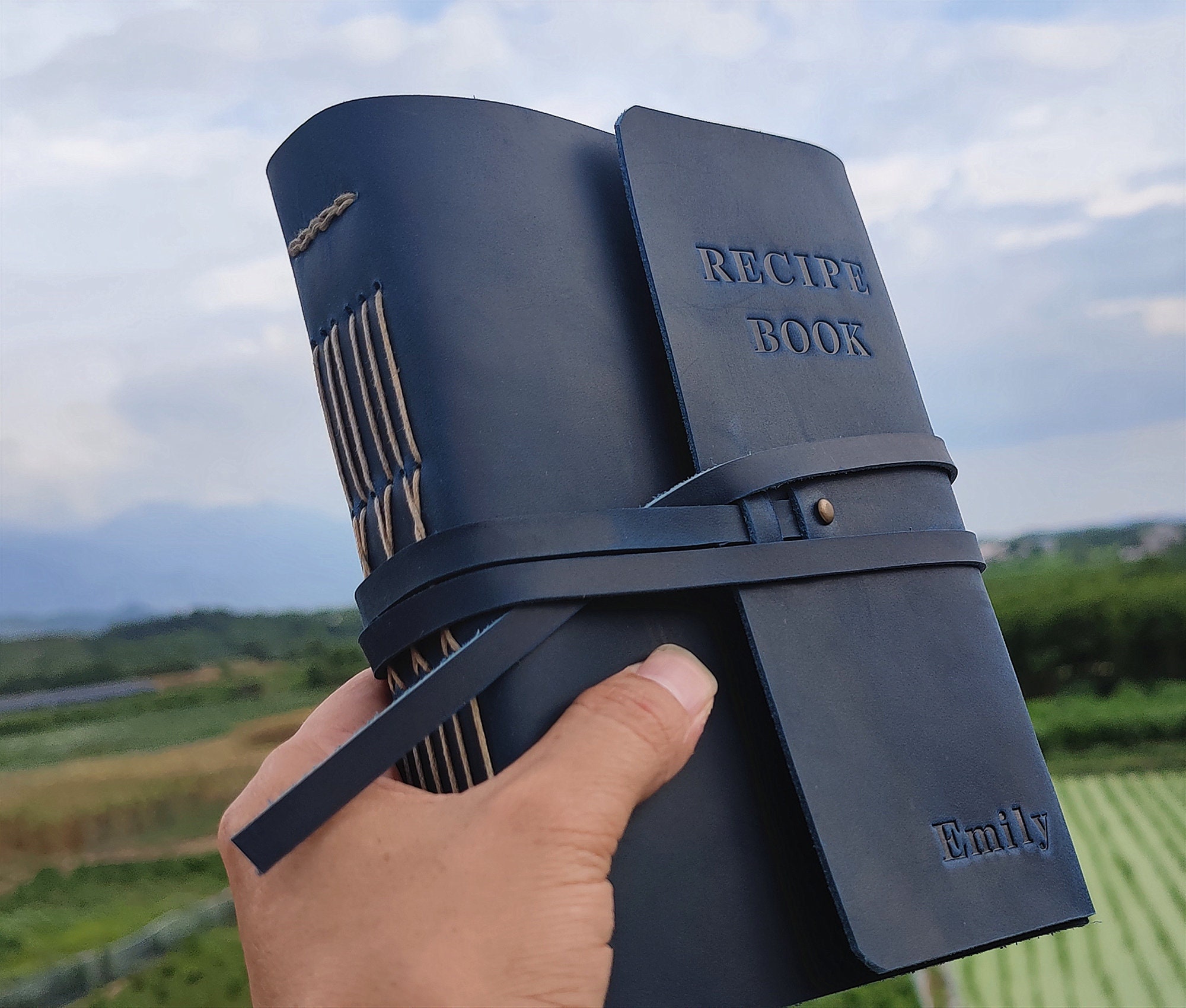 Personalized Leather Recipe Journal, Custom Recipe Book, Leather ...