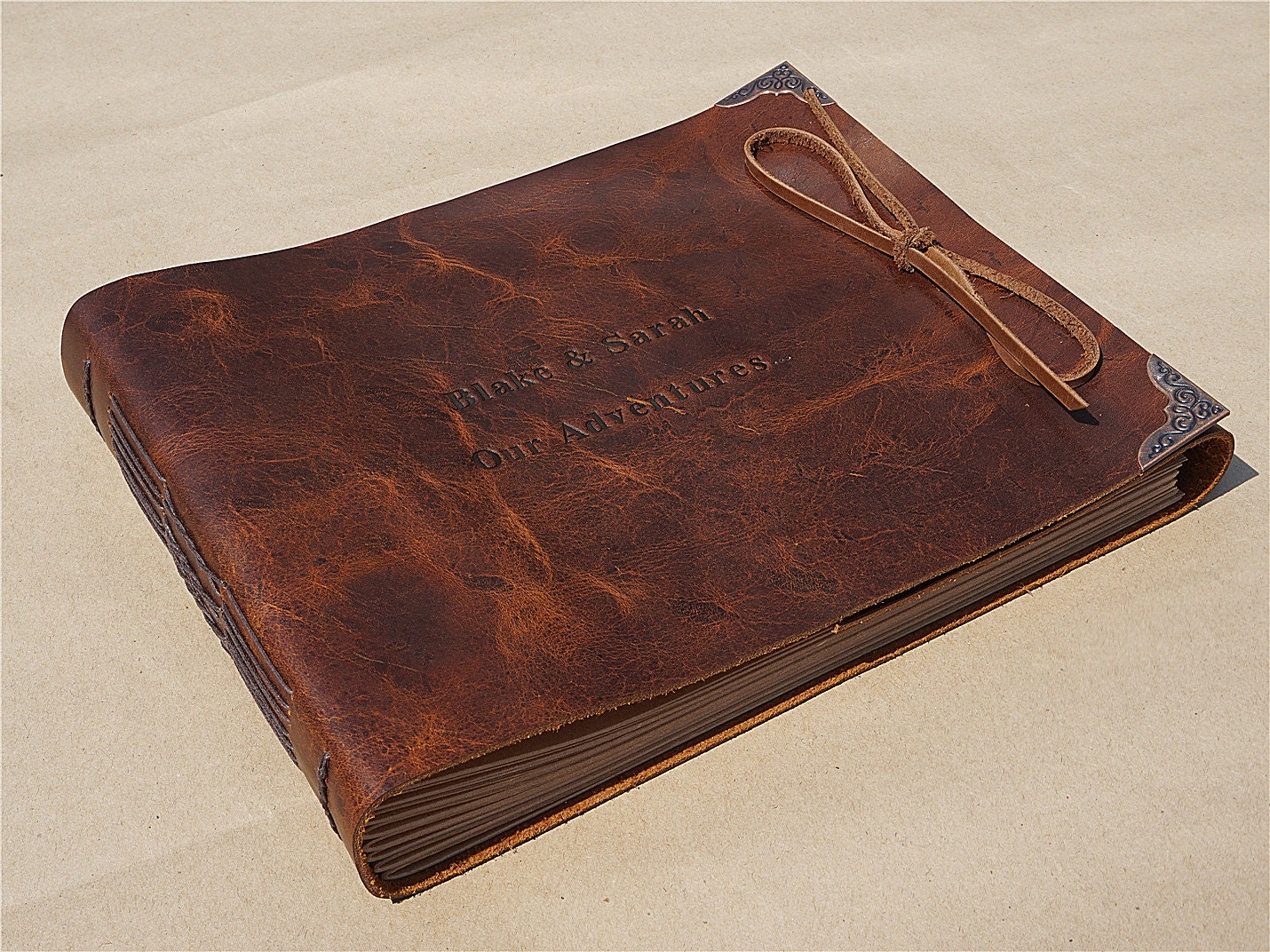 Handmade Leather Photo Album/Rustic Wedding Guest | Etsy