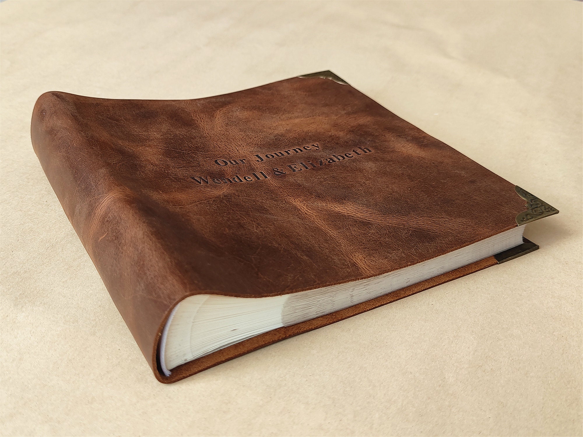 Personalized Leather Photo Album With Sleeves Slip in Album - Etsy