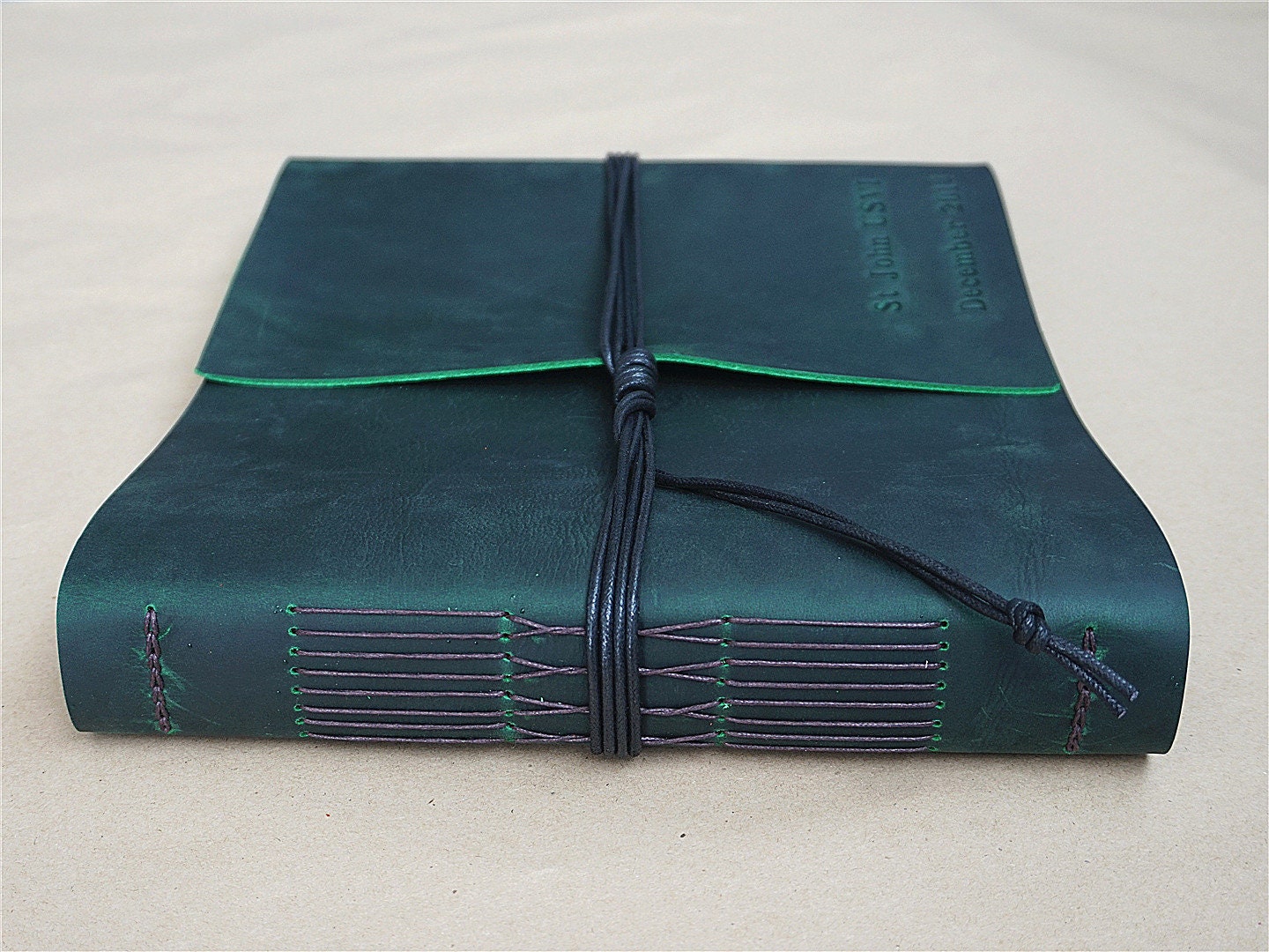 Leather Photo Album rustic leather album black pages white | Etsy