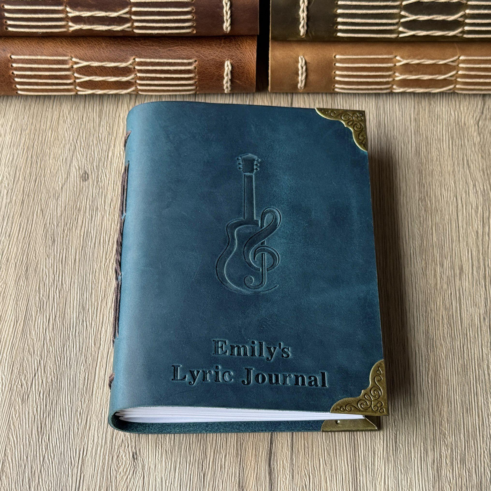 Personalized Leather Lyric Journal, Custom Songwriters Notebook ...