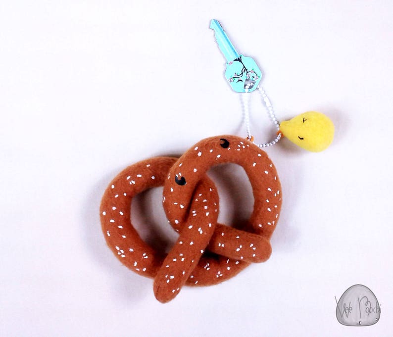 Novelty Pretzel Plush Charm Salt Pretzel Mustard Food | Etsy