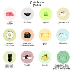 Novelty Sushi Pinbacks, Sushi Pin, Sushi Gift, Assorted Sushi Pins ...