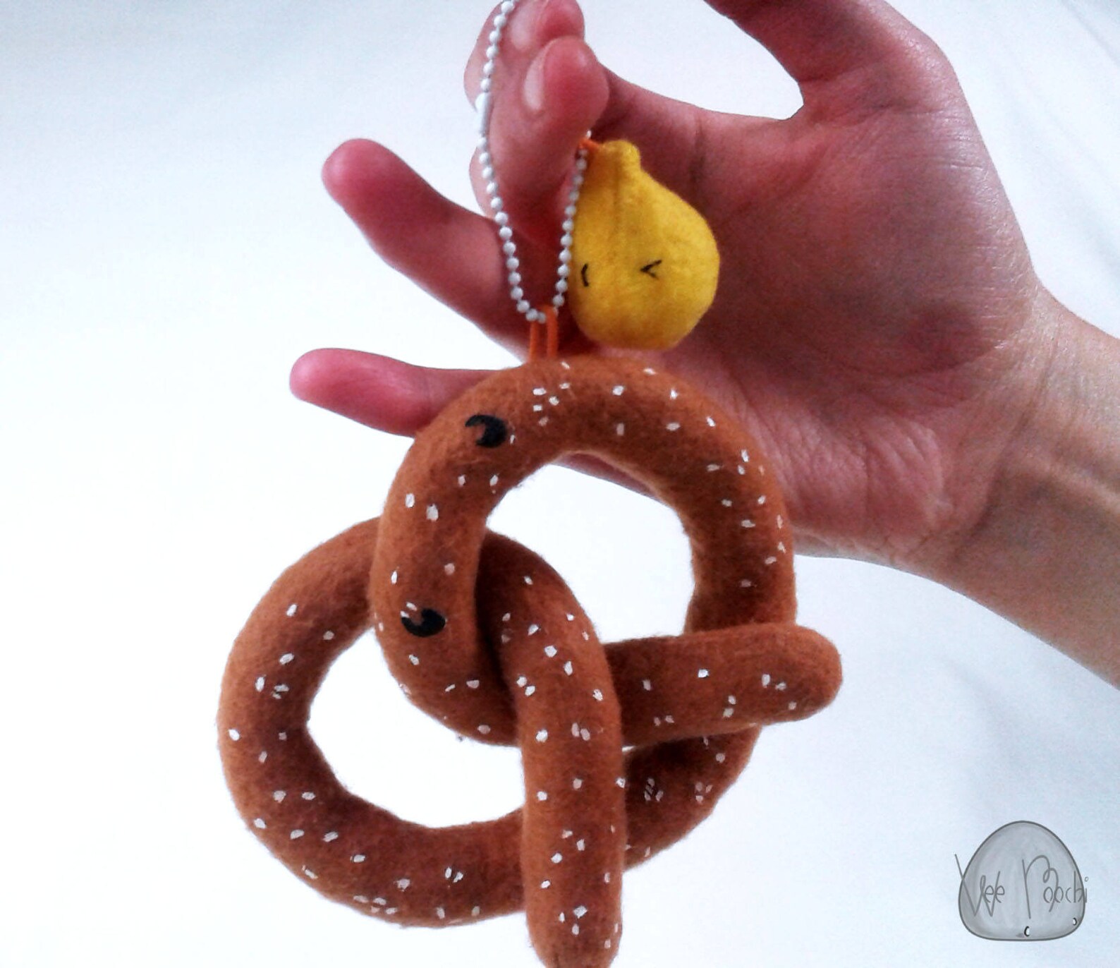 Novelty Pretzel Plush Charm Salt Pretzel Mustard Food | Etsy