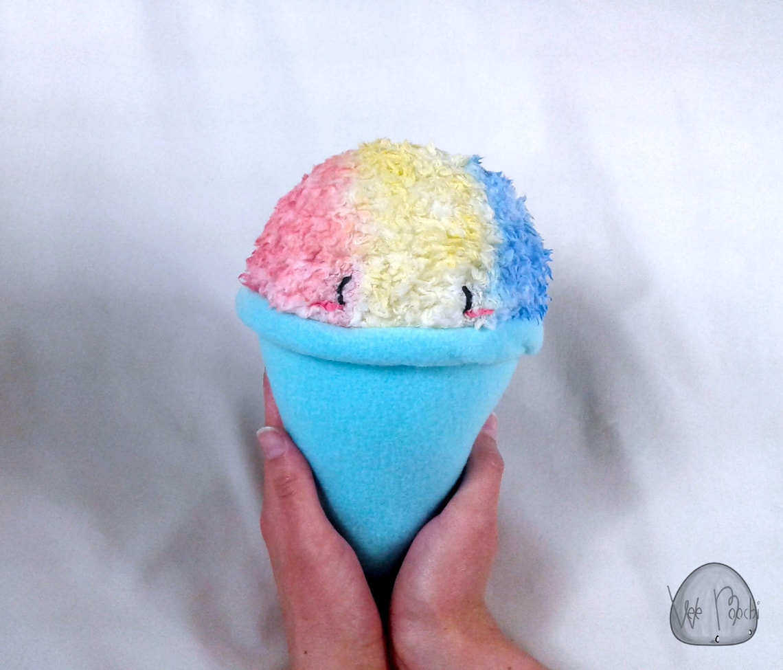 Snow cone Novelty Plush icy cone plush ice blue plush | Etsy