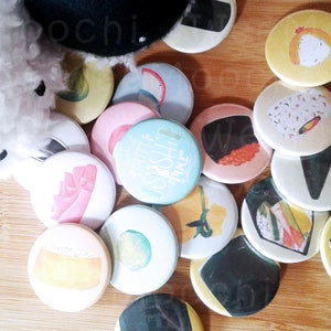 Novelty Sushi Pinbacks, Sushi Pin, Sushi Gift, Assorted Sushi Pins ...