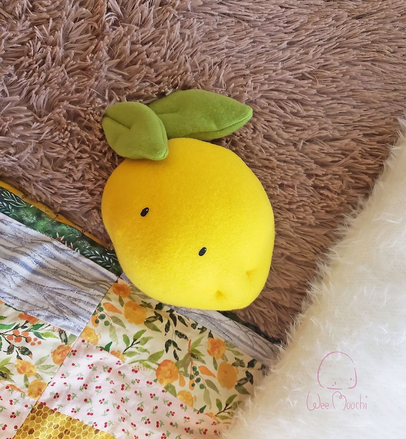 Lemon Plush: Hand-painted Face, Soft Citrus Stuffy - Etsy