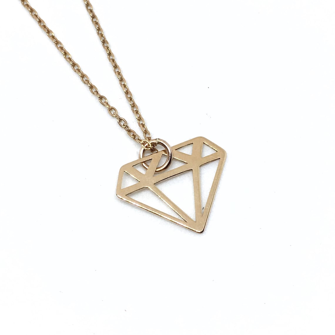 Diamond-shaped necklace and pendant. | Etsy