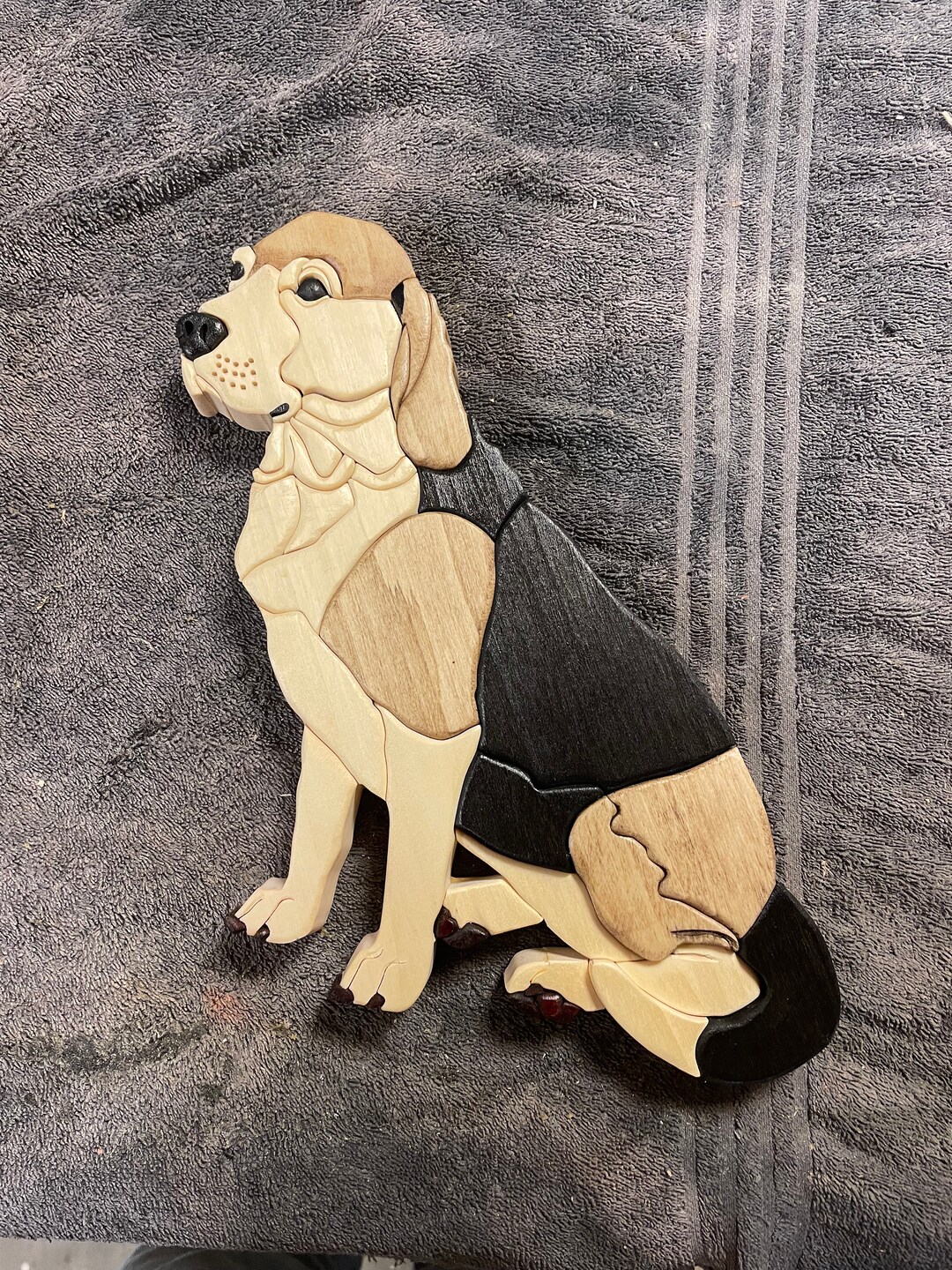 Beagle Full Body in Left Profile Intarsia Wall Dog Art - Etsy
