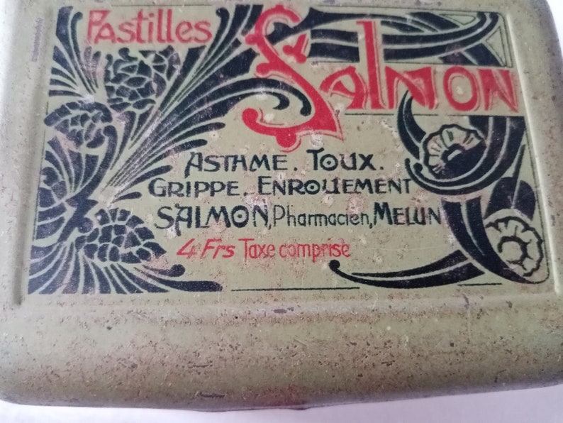 Art Deco Medicinal Tablet Tin Vintage French Painted Tin - Etsy