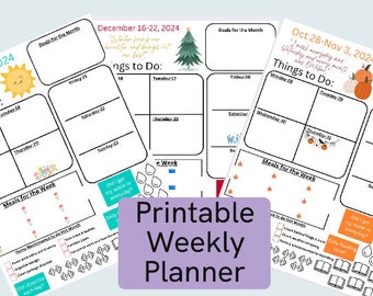2024 Weekly PLANNER / SCHEDULER / CALENDAR / Printable / Downloadable ...