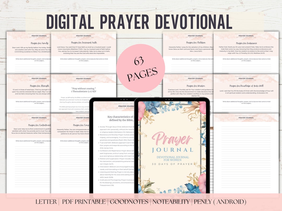 Printable Prayer Journal Devotional,bible Study Journal,prayer ...