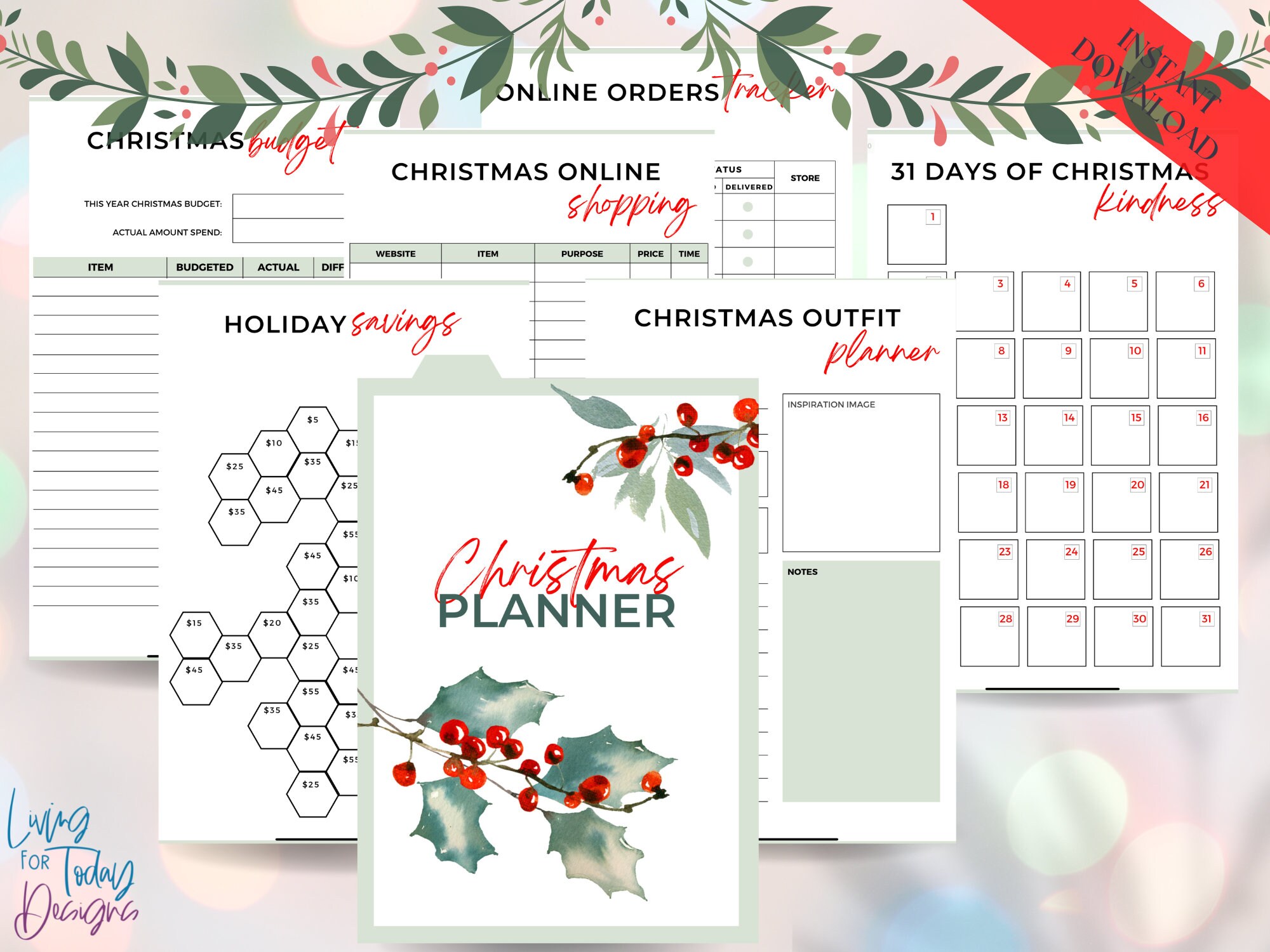 Christmas Planner Printable Holiday Planner Gift Budget - Etsy