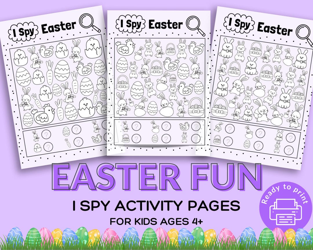 Easter I Spy Worksheets for Kids,no Prep Fun Spring Activity,i Spy Game ...