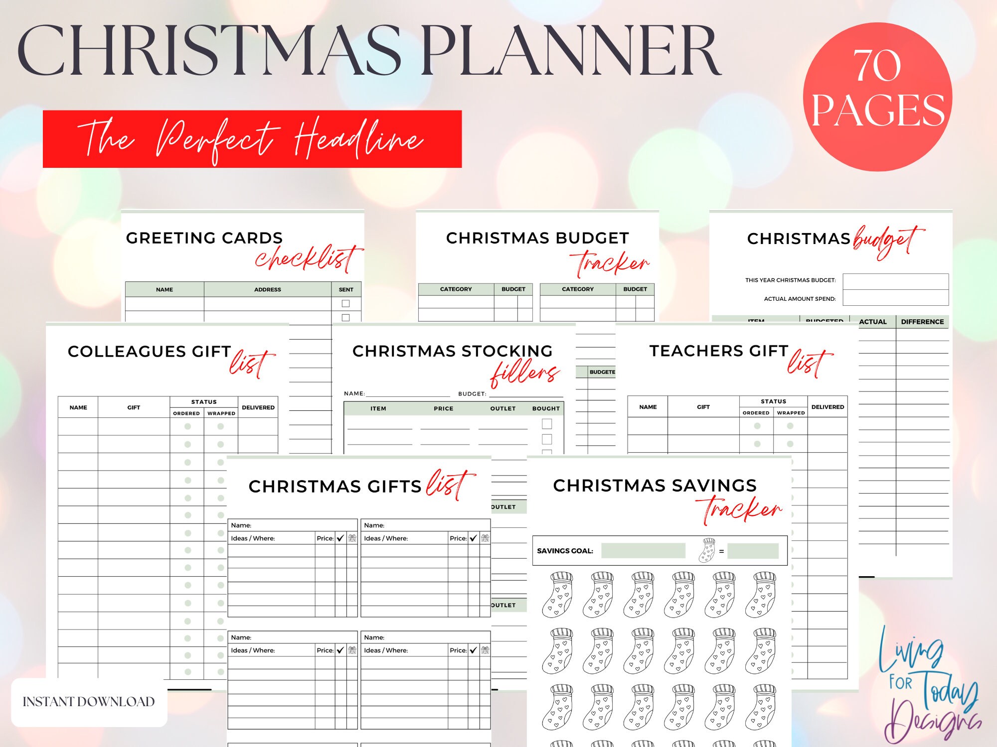 Christmas Planner Printable Holiday Planner Gift Budget - Etsy