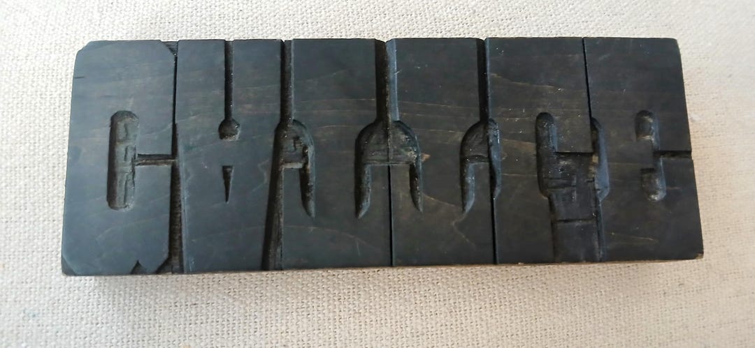 Vintage Block CATTLE Wood Ink Stamp With Brand Symbol on Top - Etsy