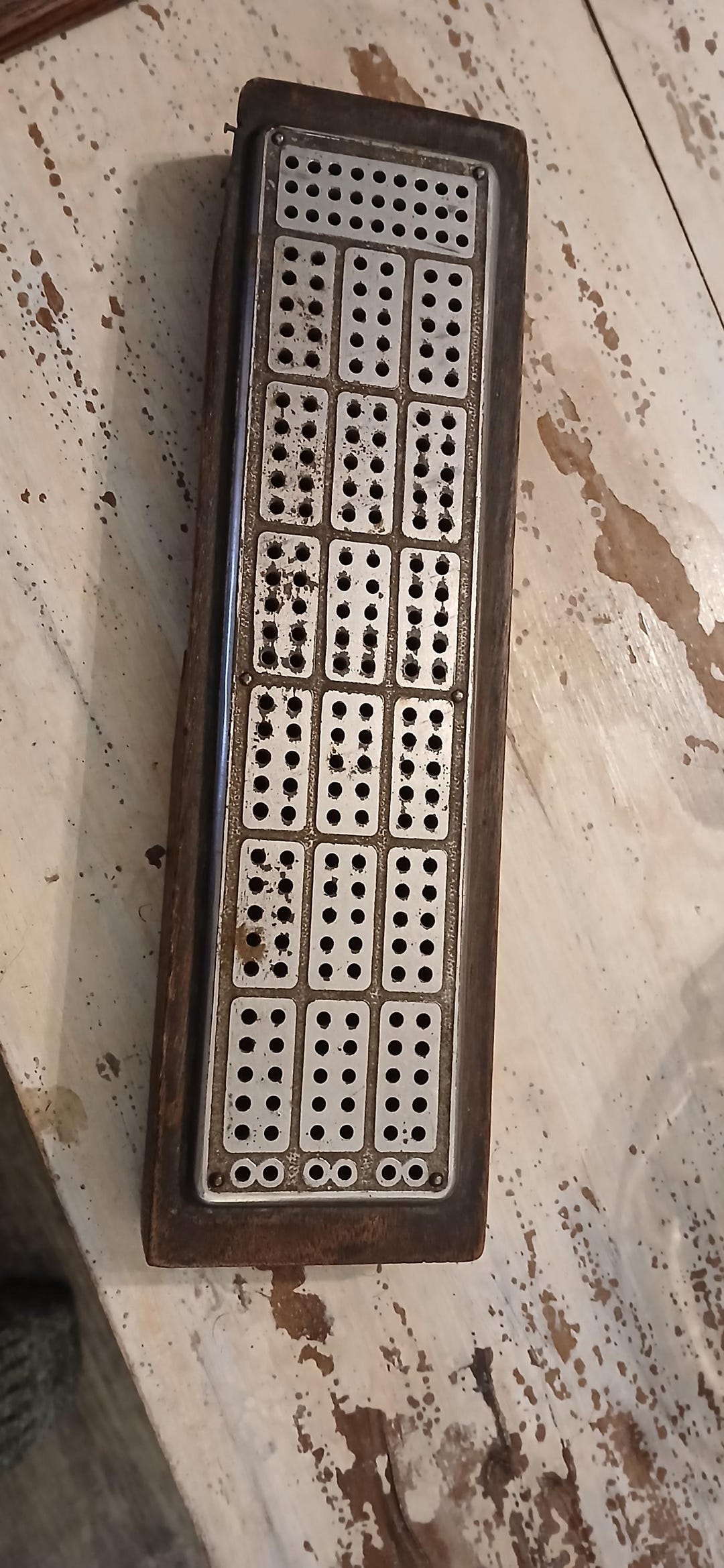 Antique Wood and Metal Cribbage Game Board - Etsy