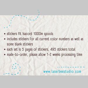 Isacord Spool Stickers Embroidery Thread Spool Sticker Easy-to-read - Etsy