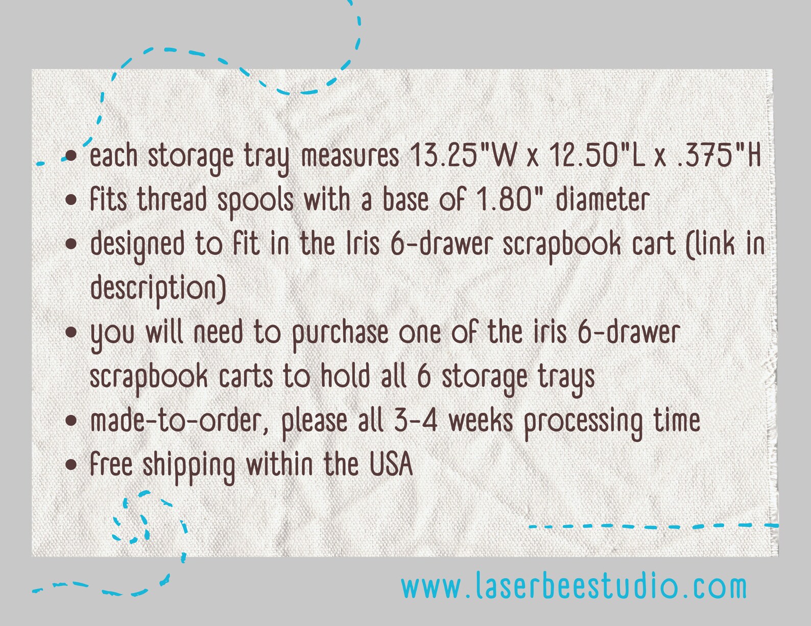 Embroidery Thread Storage Trays set of 6 Trays Thread Spool Organizers ...