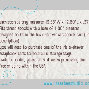 Embroidery Thread Storage Trays (set of 6 Trays) | Thread Spool ...