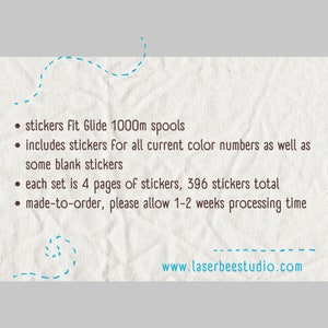 Glide Spool Stickers Embroidery Thread Spool Sticker Easy-to-read - Etsy