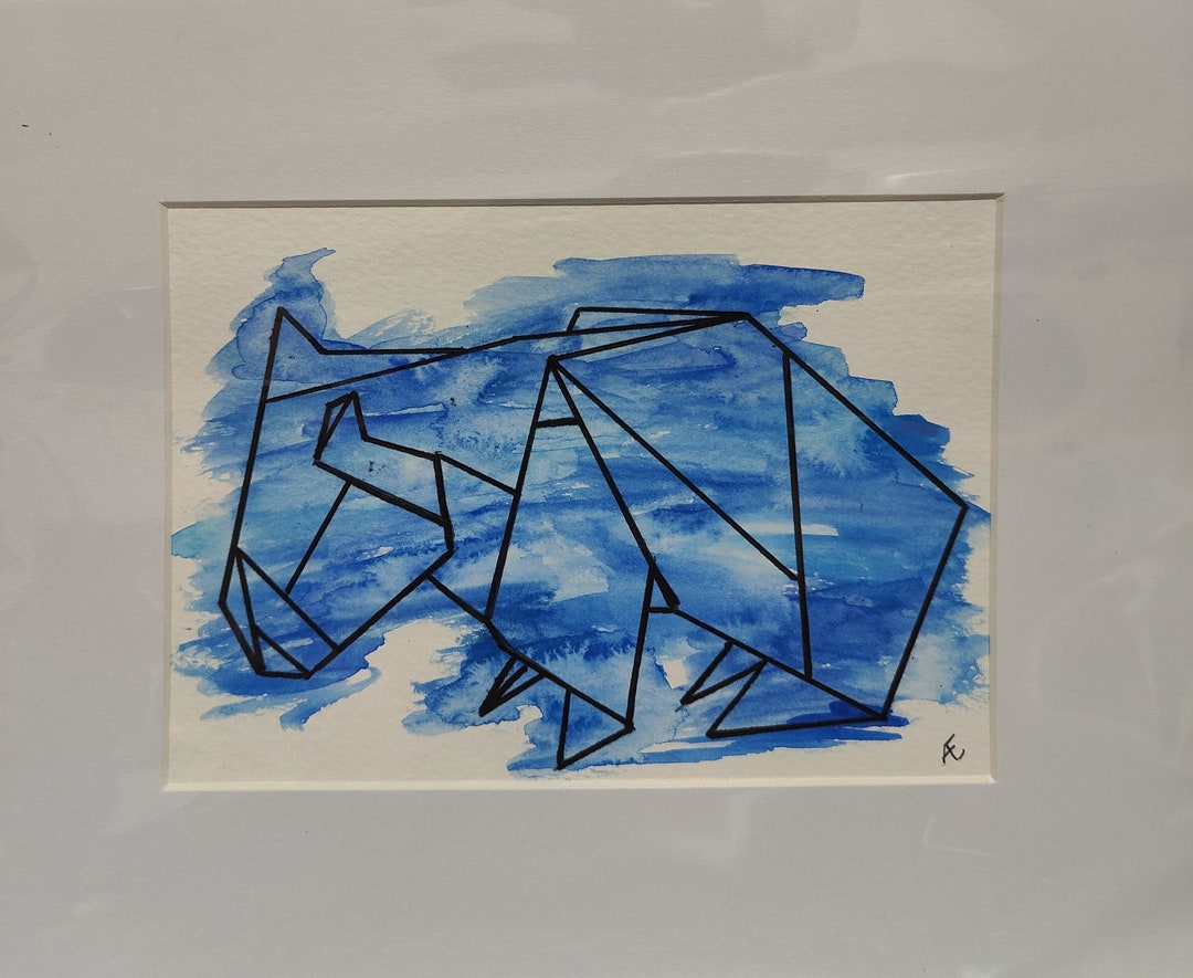 Watercolor Wall Art Cute Origami Wombat for Kids Room, Nursery, or ...