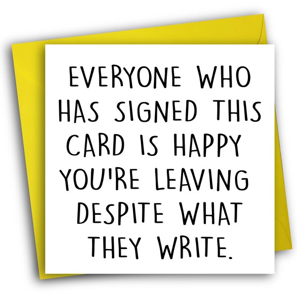 Funny Leaving Card - Etsy UK