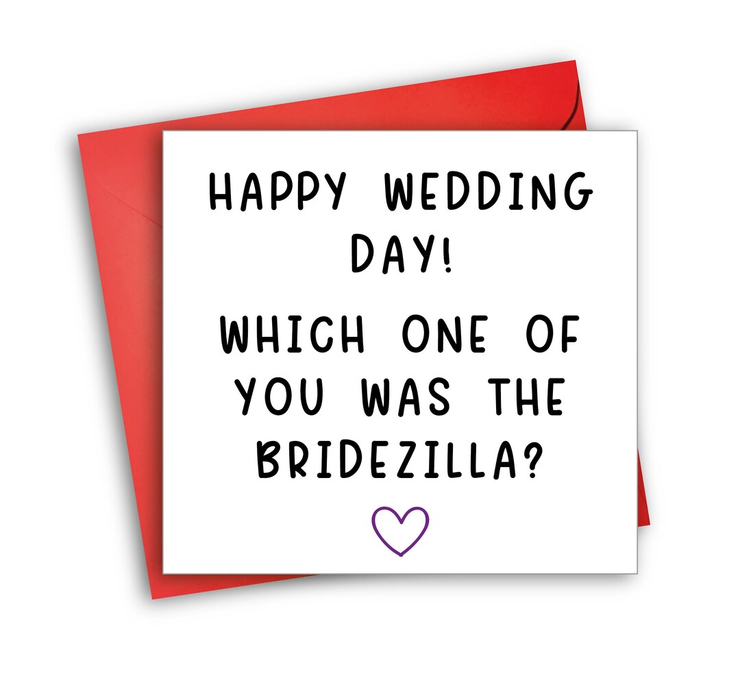 Funny Wedding Card LGTBQ Wedding Card Bridezilla - Etsy