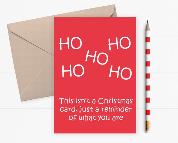 Funny Christmas Card Ho Ho Ho - Etsy UK