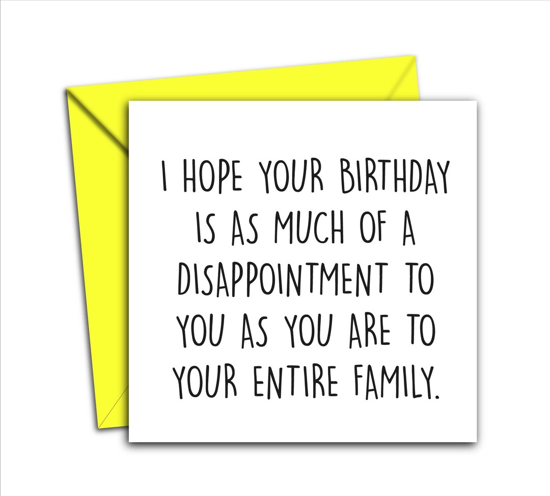 Funny Birthday Card Disappointment Birthday - Etsy