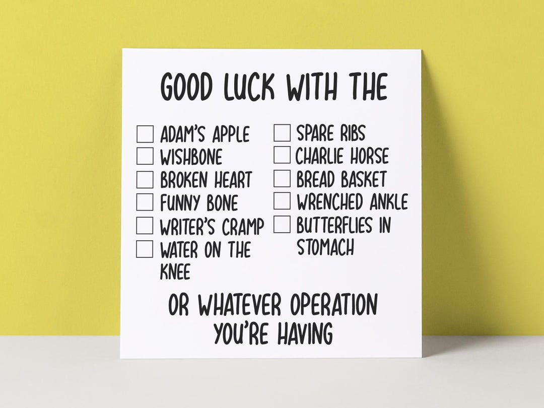 Funny Operation Card Get Well Soon Funny Thinking of You - Etsy