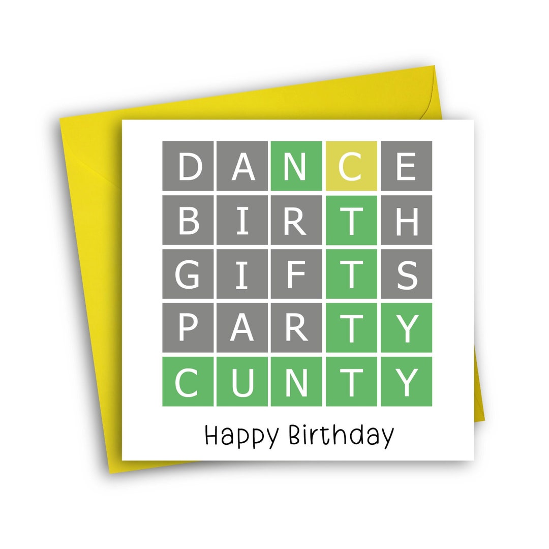 Wordle Birthday Card Rude Birthday Wordle Funny - Etsy Singapore