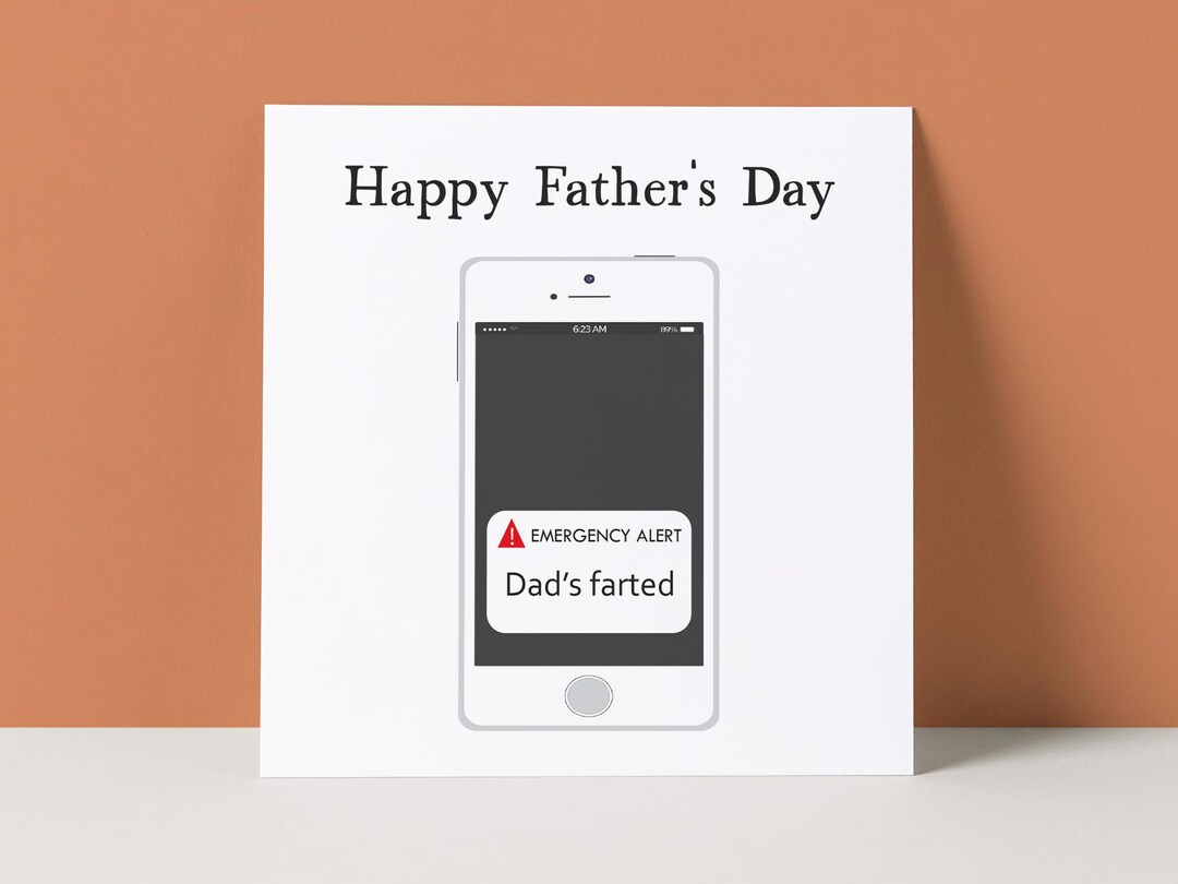 Funny Emergency Alert Father's Day Card | Dad Fart Card Funny - Etsy