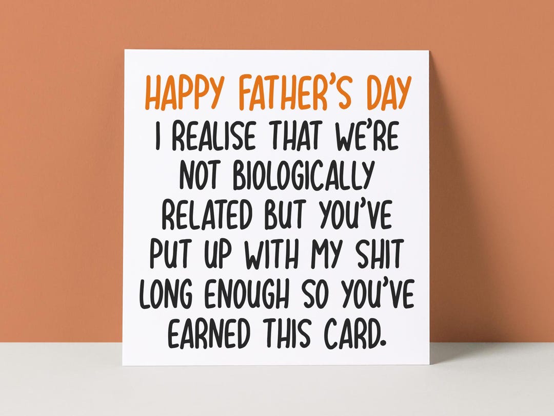 Funny Step-parent Card | Stepdad Father's Day Card | Funny Father's Day ...
