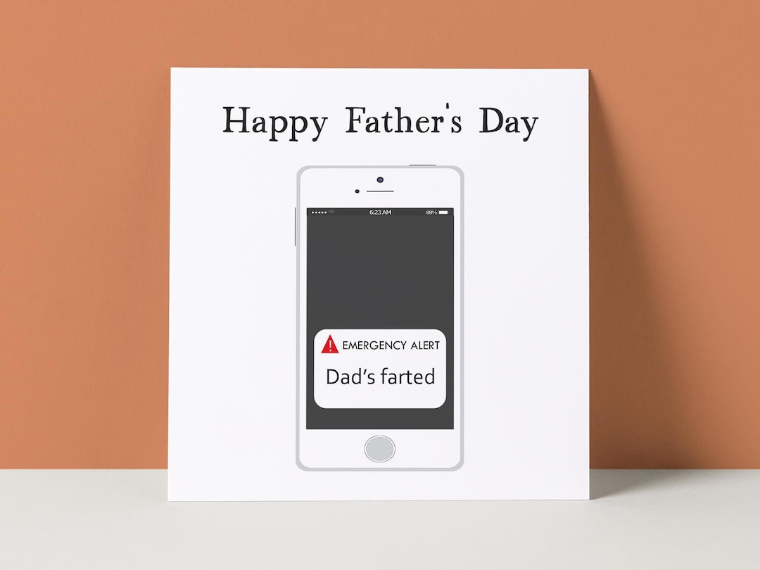 Funny 'dad Fart' Emergency Alert Father's Day Card - Etsy