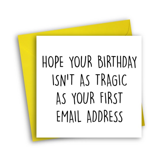 Funny Birthday Card First Email Address Funny Birthday | Etsy